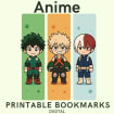 MHA Chibi Bookmark Printable Set - Deku Bakugo Shoto JPG PDF - Etsy