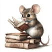 Mouse Reading Book Clipart: Watercolor Animal Art (digital Download) - Etsy
