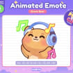 Cute Bear Animated Emote | Music Emote | Jamming | Kawaii Brown Bear ...