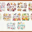 Months of the Year Clipart, Whimsical Seasonal Calendar Png, Digital ...