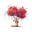 12 Quirky Valentine Heart Tree Clipart, PNG, Whimsical Heart Leaf Tree ...