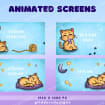 Blue Animated Stream Overlays | Cat Animated Starting Soon Screen ...