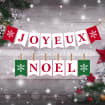 Joyeux Noel Banner Printable Christmas Garland, Festive Holiday Bunting ...