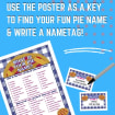 Pie Name Game: Birthday Party Printable Activity (digital Download) - Etsy