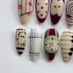 Party Theme Press on Nails, Hand-painted Music Notes, Clock, Cards ...