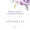 Purple Floral First Communion Invitation Template, Boho Girls 1st Holy ...