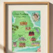 Jane Austen England Map Print | Pride and Prejudice Literary Map | Book ...