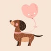 19 Cute Valentine Dachshund Clipart PNG Bundle - Whimsical Watercolor ...