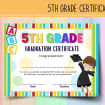 Rainbow 5th Grade Graduation Certificate | 5th Grade Diploma for Kids ...