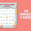 Retirement Party Bingo Game With Words - Retirement Party Activity - 30 ...