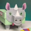 Rhino Valentine Box Kit Printable Rhinoceros Mailbox for Kid Valentine ...