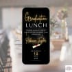 Graduation Lunch Invitation With Photo. Digital Black and Gold Class of ...