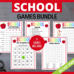 Back to School Printable Games Bundle, Classroom Activity, School Games ...