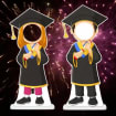 Graduation Kids Face Cutout Standee Props | Boy & Girl Graduate Photo ...