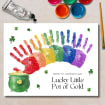 Pot of Gold Rainbow Handprint Art Printable, St Patricks Day Hand Print ...