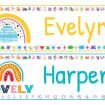 Student Desk Plates, 30 Printable/editable Cute Rainbow Classroom Name ...