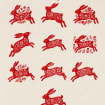 Folk Nordic Rabbit Clipart – Easter Hare Illustrations, Floral Red ...