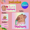 Capybara School Name Tags- Printable and Editable Canva Template, Back ...