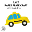 Taxi Paper Plate Craft With Visual Instructions - Etsy