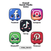Kawaii Social Media Icons Clipart Bundle | Chibi App Logos | Digital ...