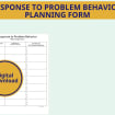 Problem Behavior Planning Form: Classroom Management (PDF & PPT) - Etsy