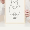 Thyroid Gland Print, Minimalist Endocrine Art, Minimalist Anatomy ...