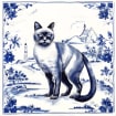 26 Antique Cat Tiles Blue and White Hand-painted Porcelain Decor ...