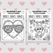 Valentine's Day Color by Number, Valentine Coloring Pages, Printable ...