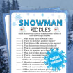 Snowman Riddles, Fun Winter Games for Family, Printable Winter Party ...