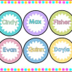 Back to School Student Name Tags, Vibrant Classroom Labels, Round Name ...