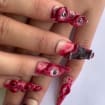 Haunted Vampire Press on Nails, Scary Long Stiletto Nail for Halloween ...