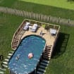 Airy Oval Pool Deck Plan – 15x30 Pool | 16x23 Compact Deck Layout | DIY ...