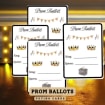 Prom King & Queen Voting Ballots: Printable Voting Cards (PDF), Prom ...