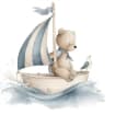 30 Nautical Teddy Bear Clipart PNG + Video, Baby Boy Ocean Bears ...