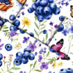 Watercolor Blueberry Pattern Digital Papers, Summer Themed Digital ...