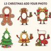 Christmas Add Your Own Photo, Xmas PNG Santa Elf Reindeer Snowman ...