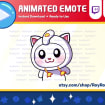 Twitch Emote Animated - White Cat Wiggle Dancing Emote Animated - Etsy