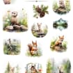 WOODLAND ANIMALS Goodnotes Precropped Stickers, PNG Nature Stickers ...
