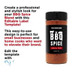Printable BBQ Spice Wrap Label Design, Barbeque Rub 8oz, 6oz, 4oz BBQ ...