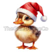 19 Christmas Duckling Clipart PNG Set | Watercolor Santa Hat Baby Duck ...