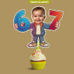 6 7 Six Seven Birthday Personalized Face Cupcake Toppers | Custom Six ...