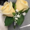 Butter Yellow Rose + Babies Breath Single Boutonniere | Groom ...