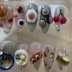 Realistic 3D Food Press on Nails | Miniature Sushi Burger & Pancake ...