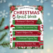 Christmas Spirit Week Flyer Template: School Holiday Planner, Editable ...
