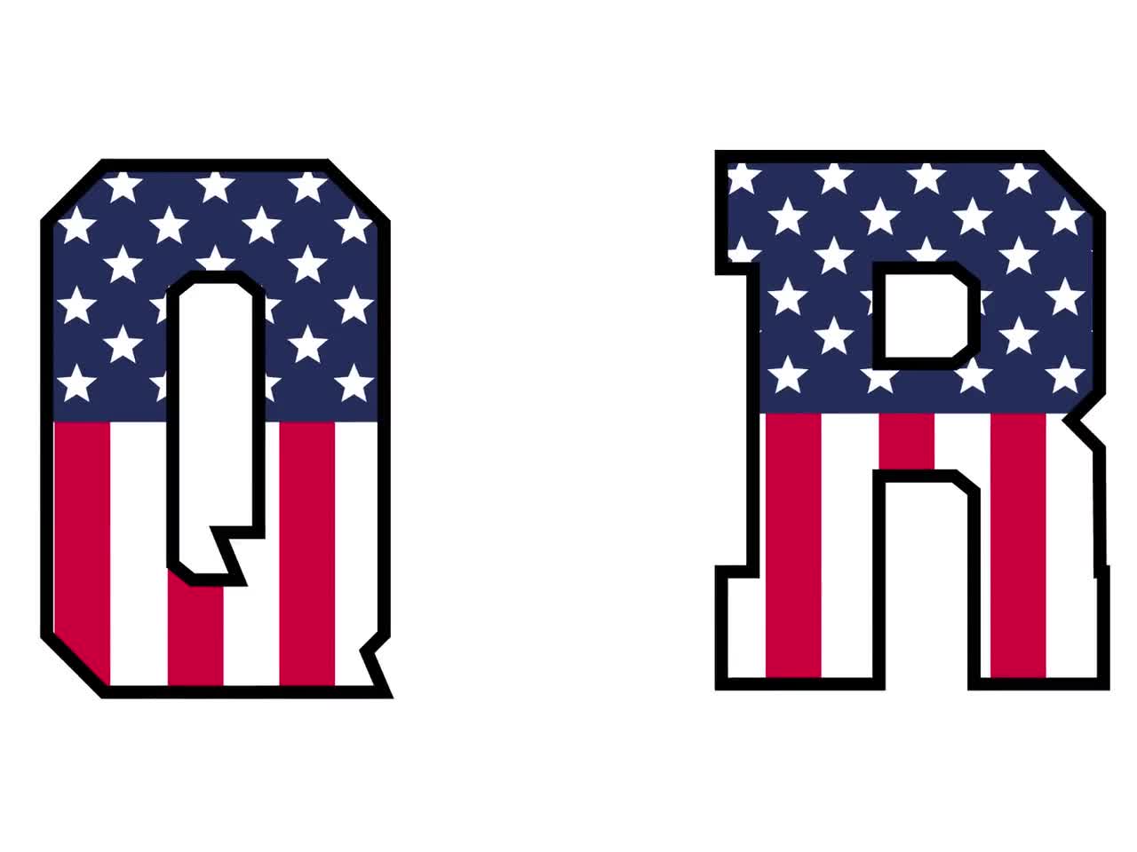 Usa Flag Alphabet Svg Files American Alphabet Clipart Etsy