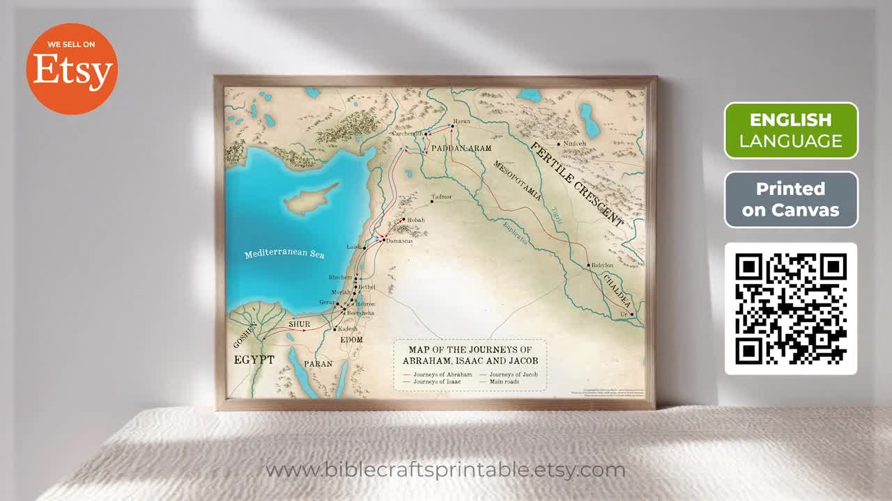 Mapa Del Viaje De Abraham Para Ninos