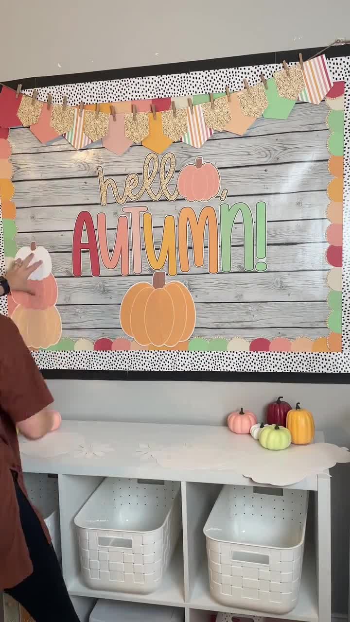 October Bulletin Board Decorations Hello Fall Bulletin Board Kit ...