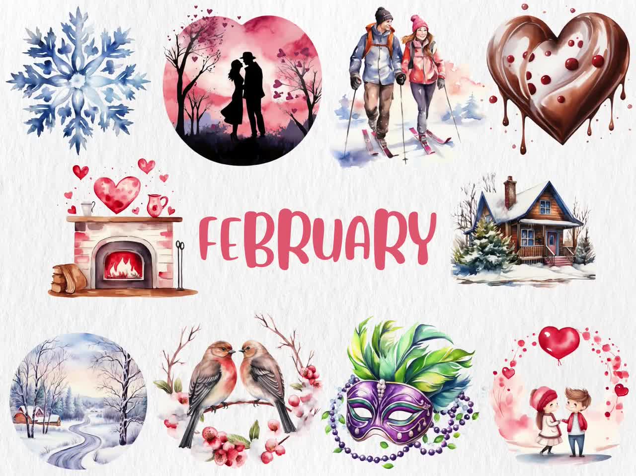 Clip Art Vintage De Febrero