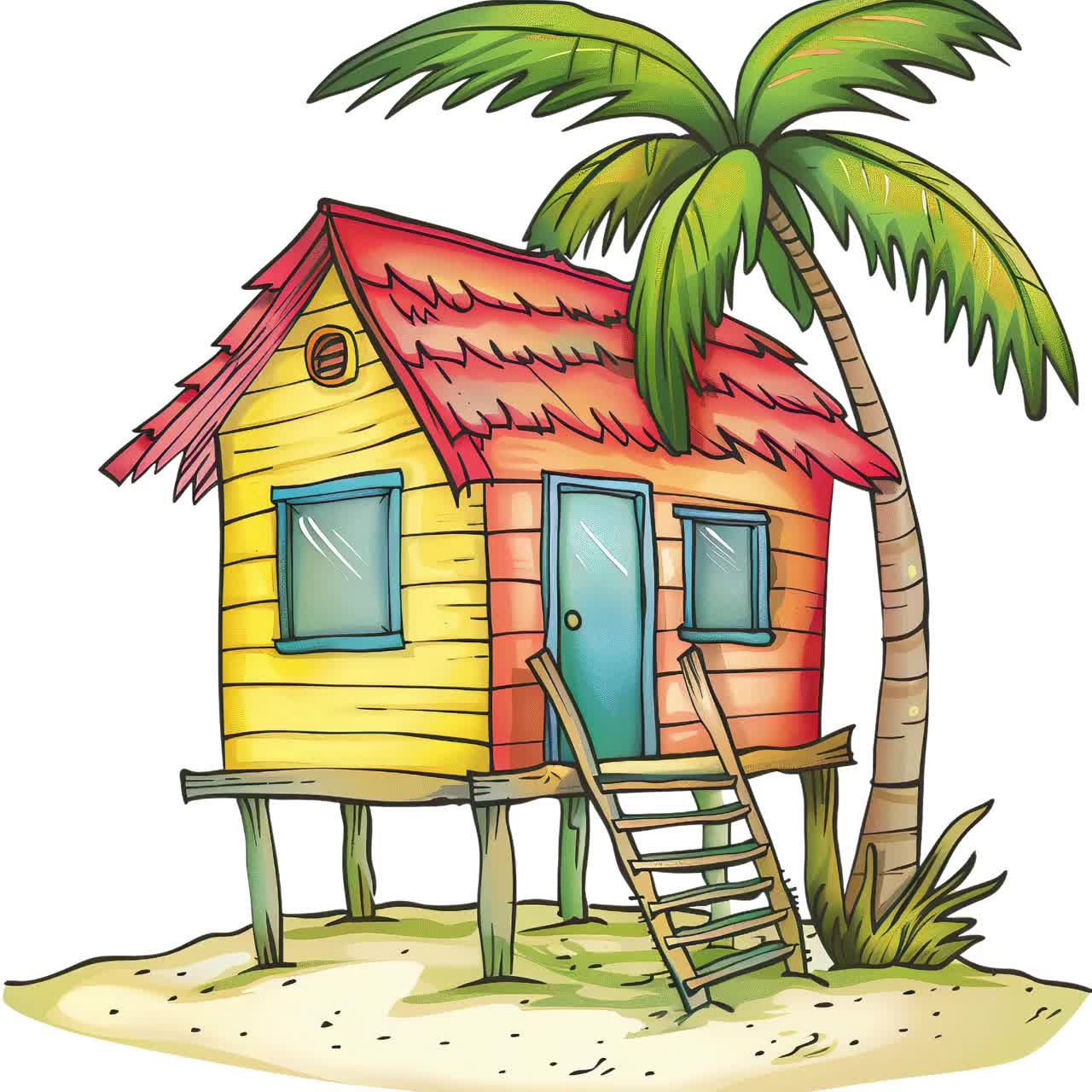 Beach Shack Clip Art 84 Beach Cottage High Res Illustrations Getty