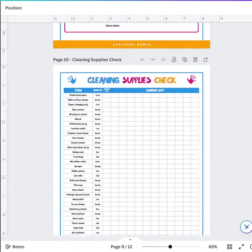 Day Care Cleaning Checklist Printable DIY Bathroom Cleaning Checklist